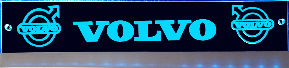 VOLVO LKW LED Schild mit neon-beleuchtetem VOLVO-Logo